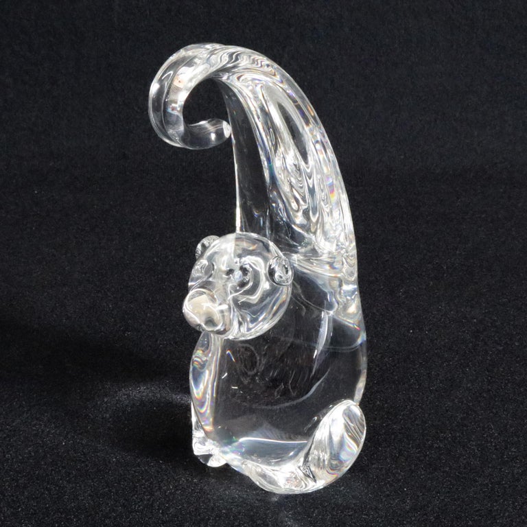 Steuben Figurative Crystal Sculpture Monkey Paperweight by de Sousa ...