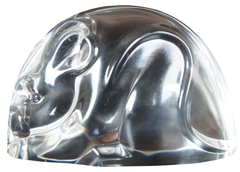 Steuben Glass Crystal Mouse Rat Paperweight Figurine Hand Cooler with ...