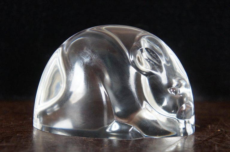 Steuben Glass Crystal Mouse Rat Paperweight Figurine Hand Cooler with ...