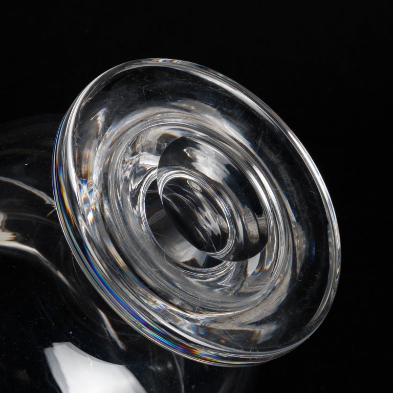 Steuben Glass Works Crystal Double Handle Center Urn, Signed, 20th ...