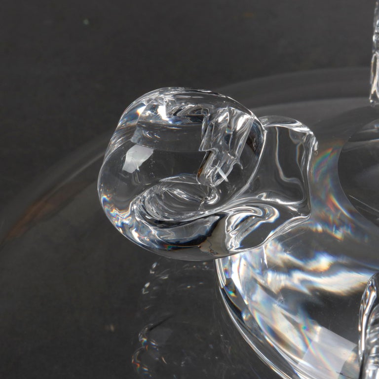 Steuben Glass Works Scroll Foot Crystal Low Center Bowl, Signed, circa ...