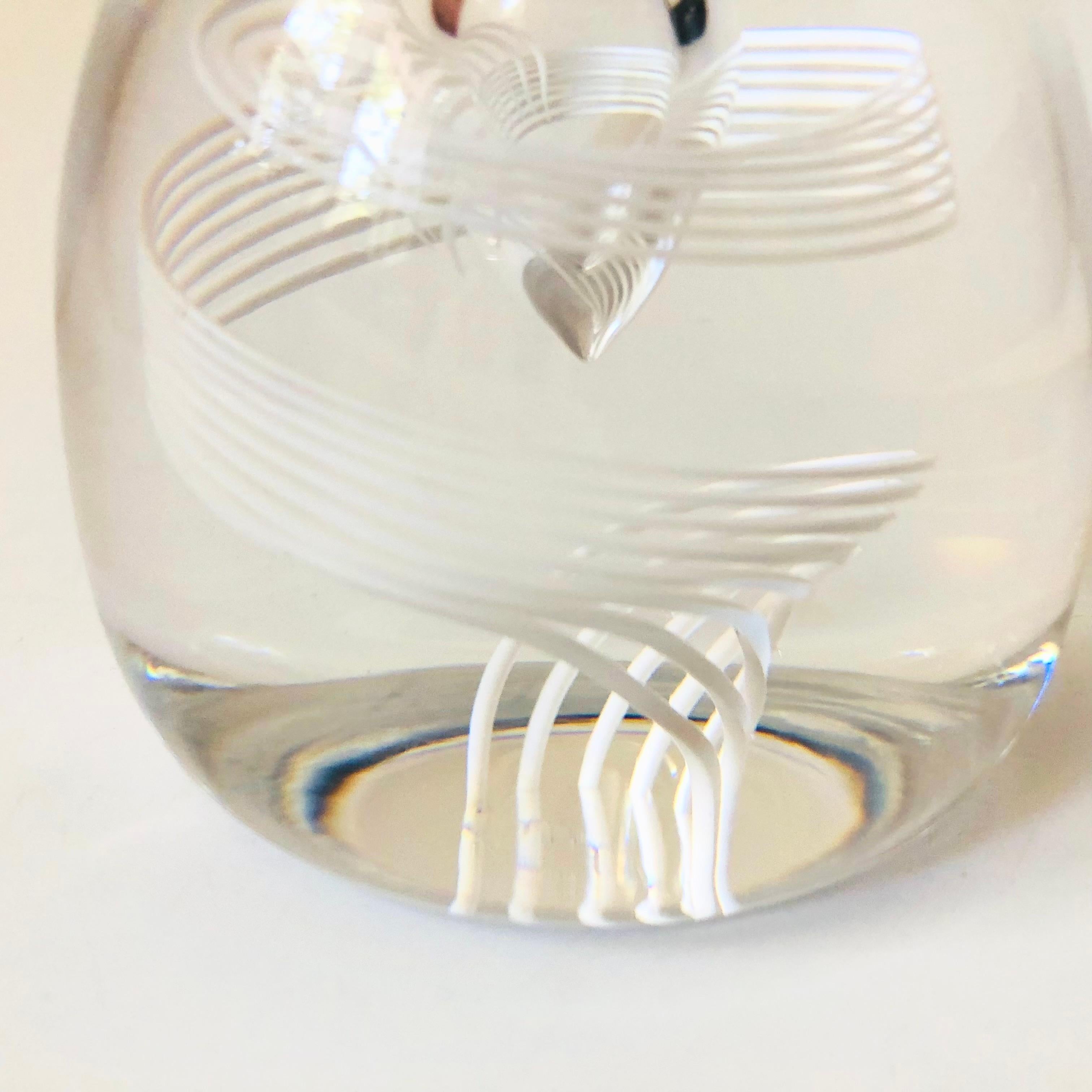 Steuben Latticino Spiral Crystal Paperweight - Signed For Sale at 1stDibs