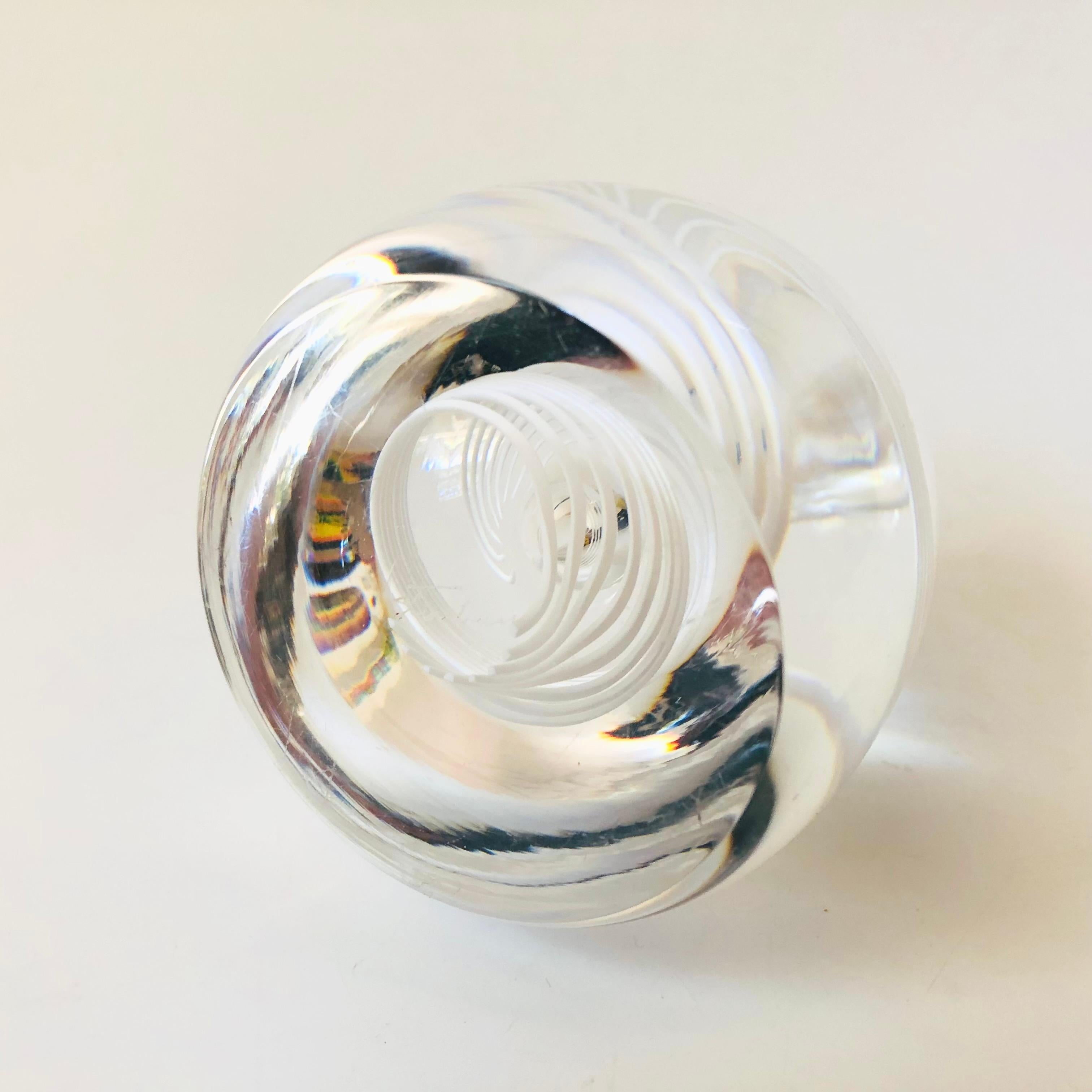 Steuben Latticino Spiral Crystal Paperweight - Signed For Sale at 1stDibs