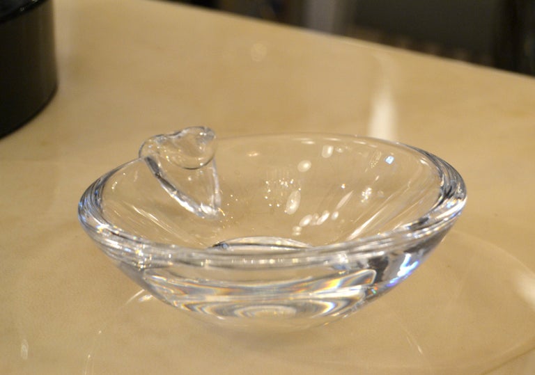 Steuben Mid-Century Modern Clear Crystal Sloping Art Glass Bowl ...