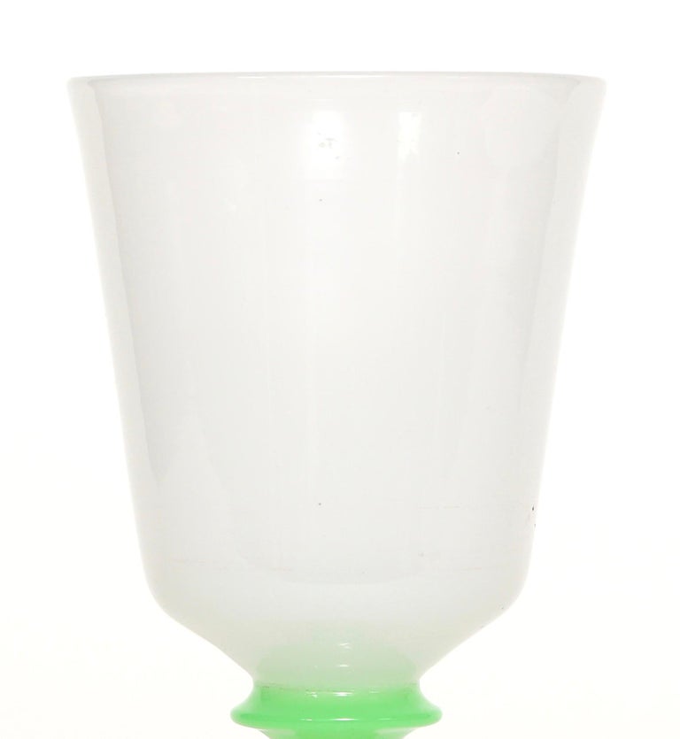 Jade Green Opaline Stemmed Glass/Goblet by Steuben/Stevens and Williams ...