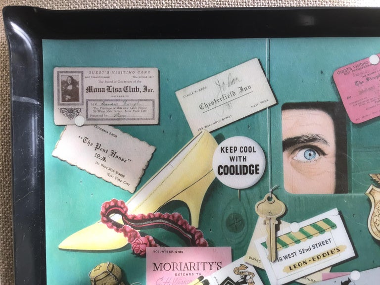 Stevan Dohanos FBI Agent Collage Decorative Tray Bar Tray Serving Tray ...