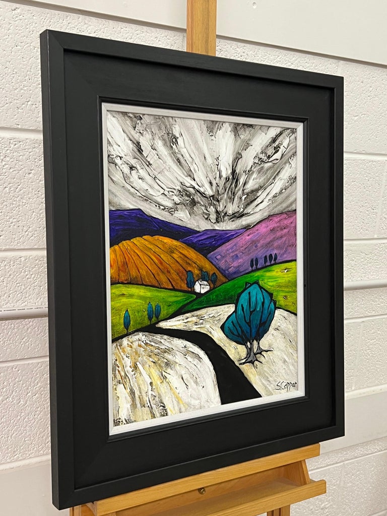 Steve Capper - Abstract Landscape Painting entitled Pink Hill by Cubist ...