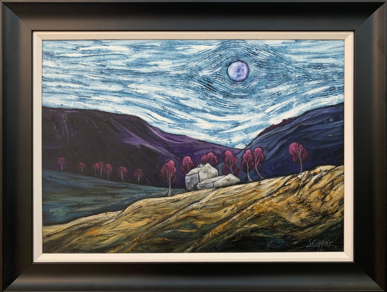 Steve Capper - Atmospheric Moonlight Abstract Landscape Painting of ...