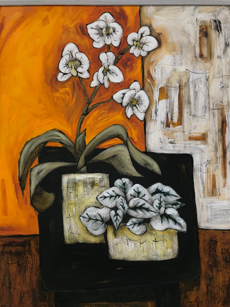 Steve Capper - Still Life Interior Painting Orchids on Table by Cubist ...