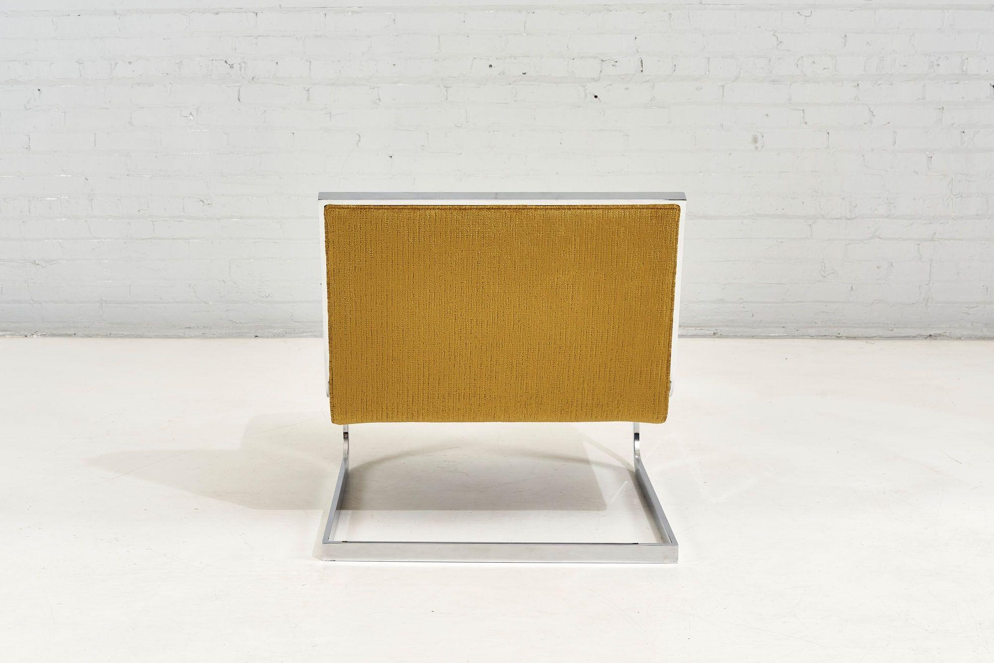 Steve Chase Chrome and Mohair Lounge Chair, 1970 at 1stDibs