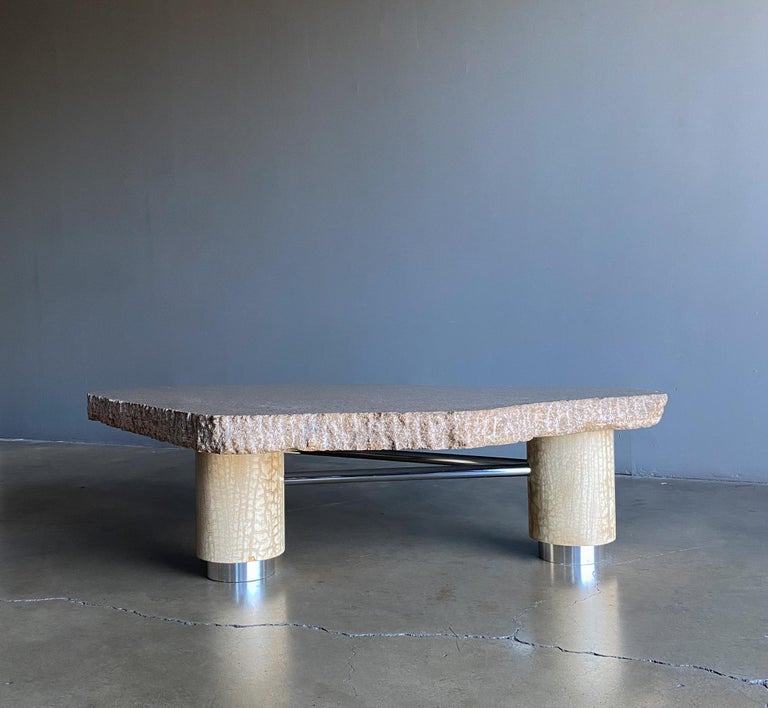 Steve Chase Custom Granite Coffee Table, circa 1985 For Sale at 1stDibs