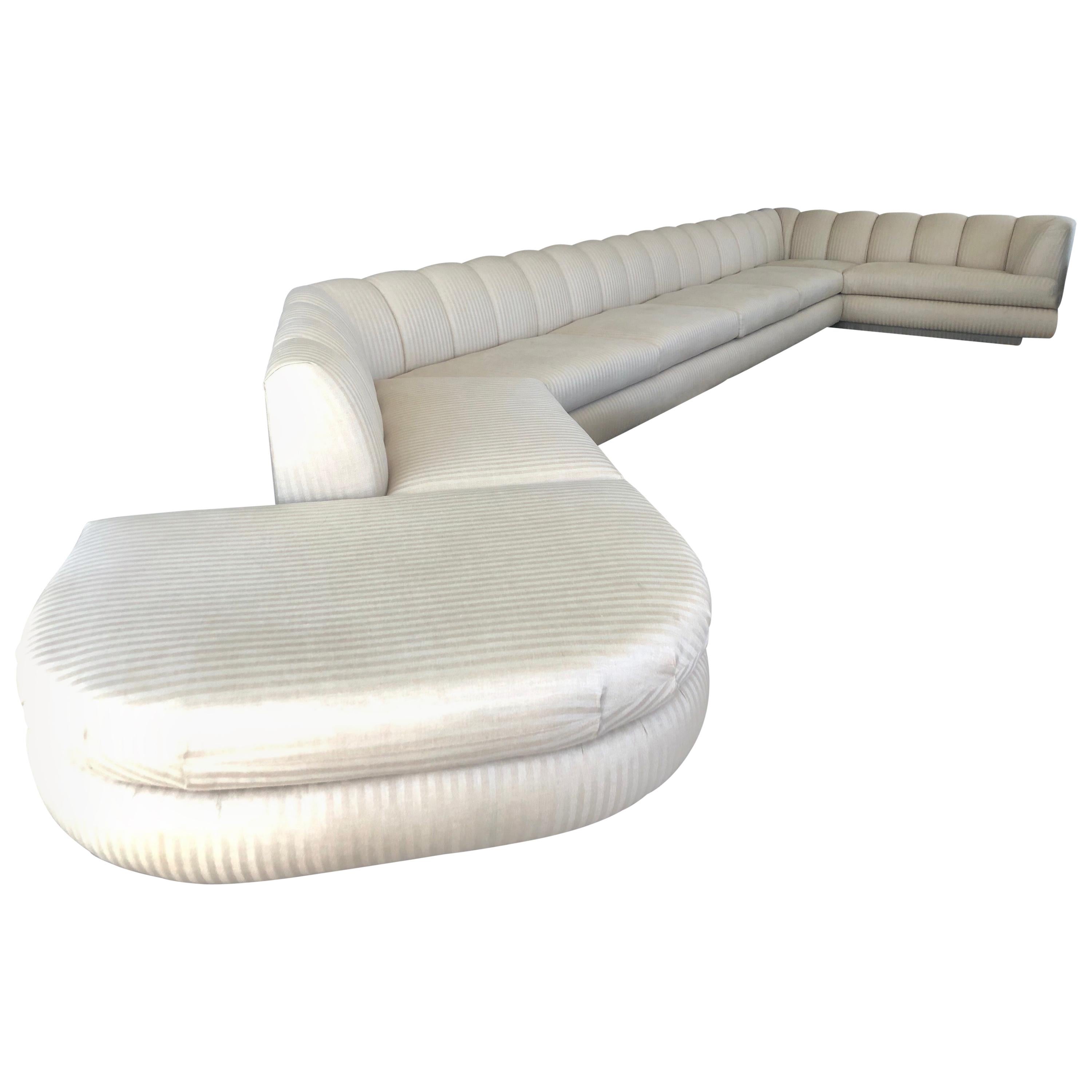 Steve Chase Monumental 3 Piece Iconic Sectional Channel Back Sofa For ...