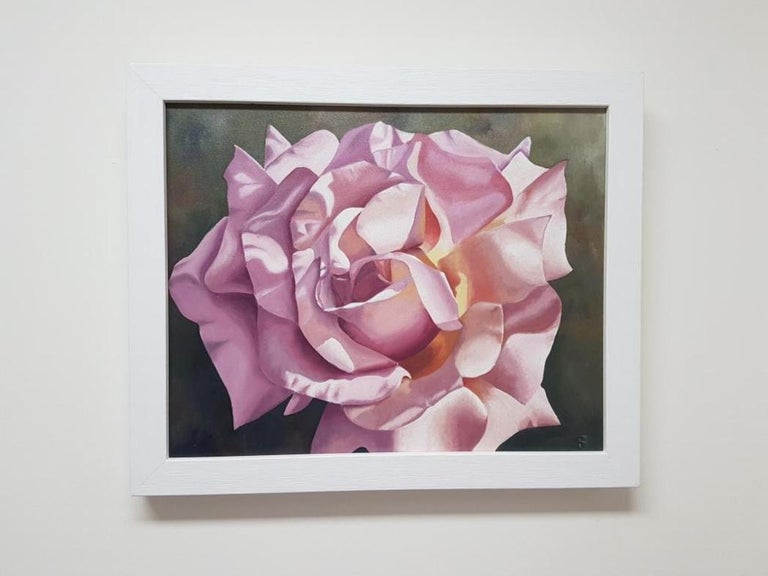 Steve Foster - Rose - Hyper-realistic Pink Rose (Framed): Oil on Canvas ...