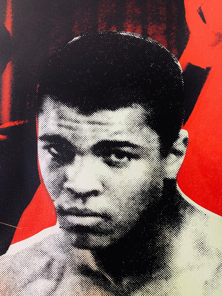 Steve Kaufman - Mohammed Ali Pop Art Color Screenprint with Real ...