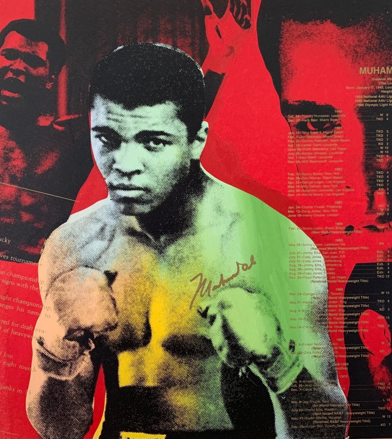 Steve Kaufman - Mohammed Ali Pop Art Color Screenprint with Real ...