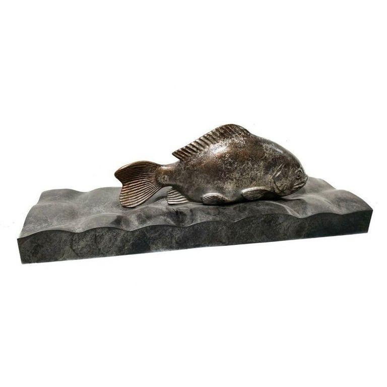 Steve Kestrel Patinated Bronze Waverly Koi Fish Sculpture For Sale at ...