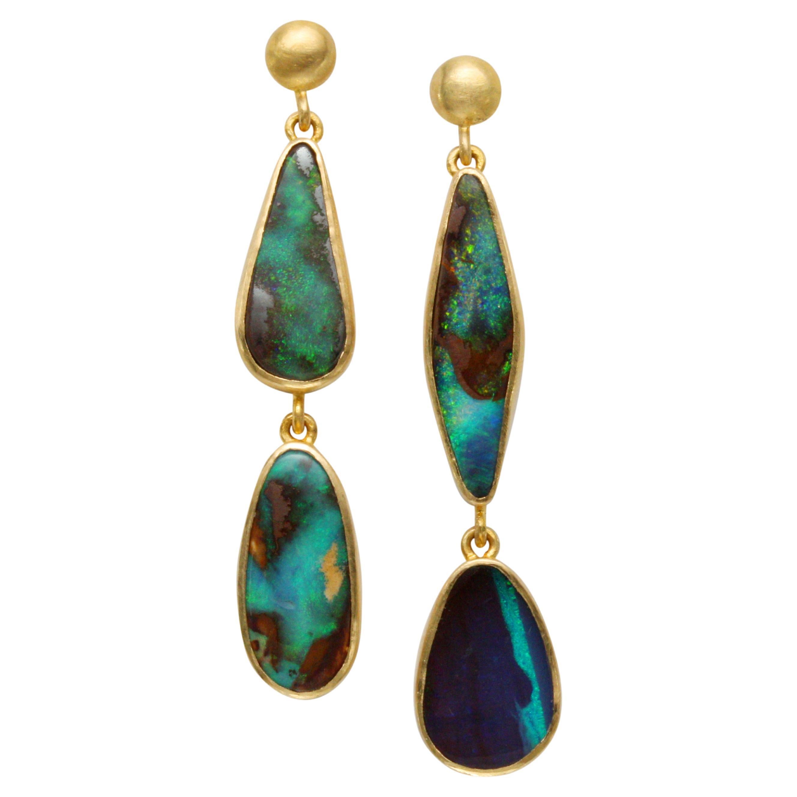 Steven Battelle 6.4 Carats Yellow Sapphire 18K Gold Post Earrings at ...