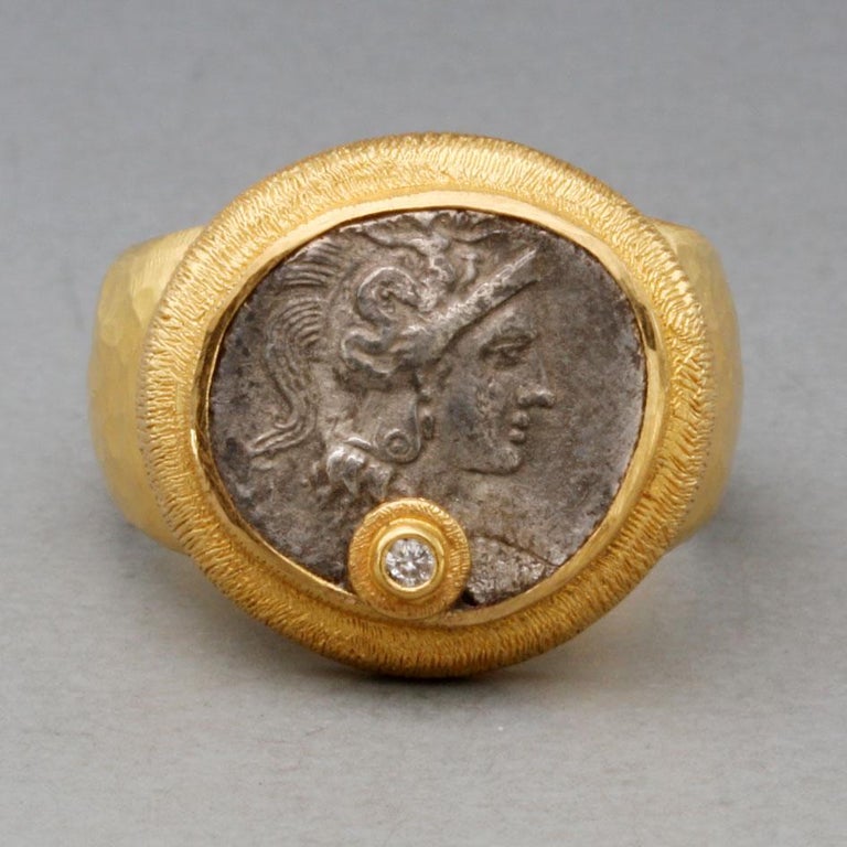 Customizable Ancient Greek 5th Century BC Athena Coin Diamond 22k Gold ...