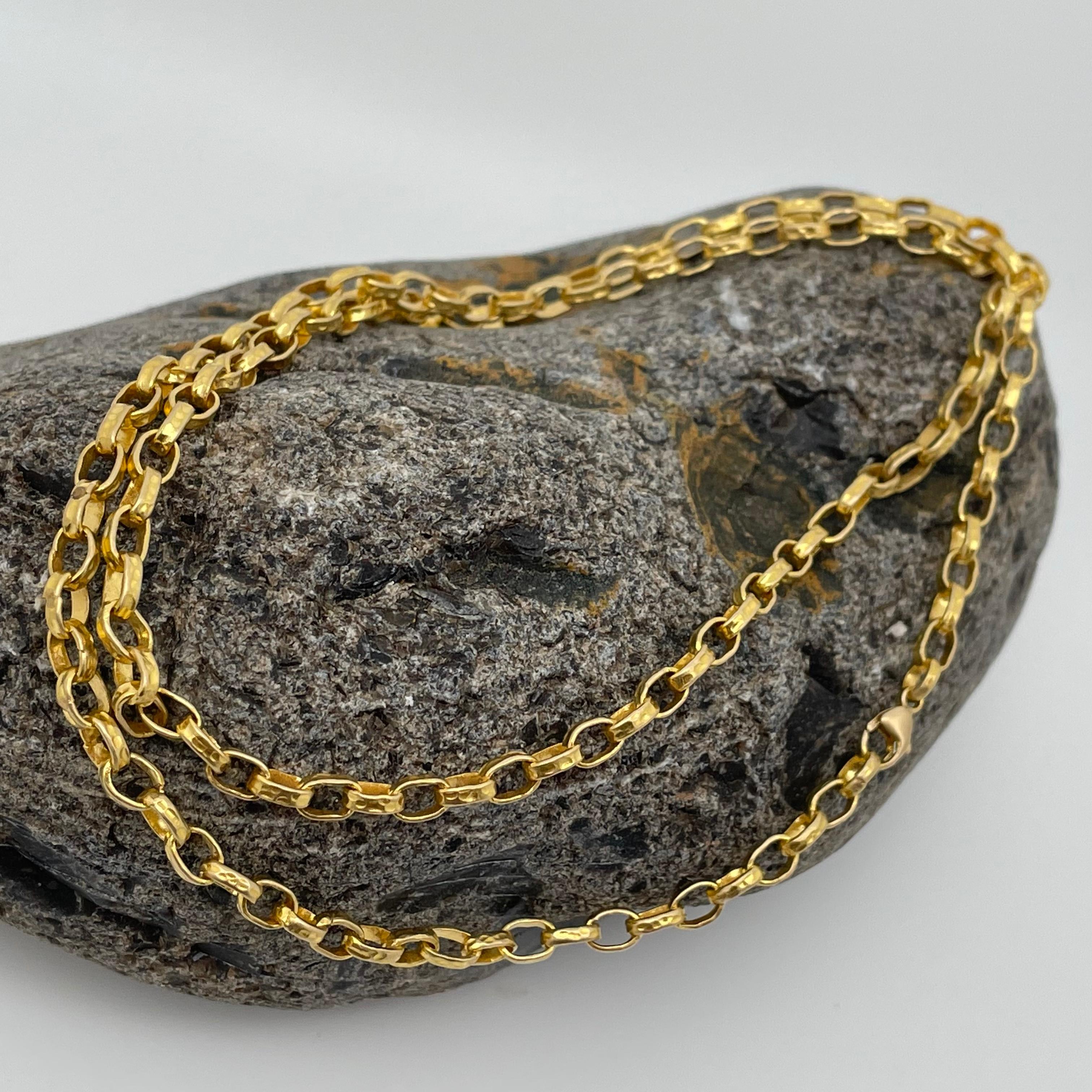 Steven Battelle Organic Handmade Hammered Mid-Heavy 22 inch 18K Chain ...