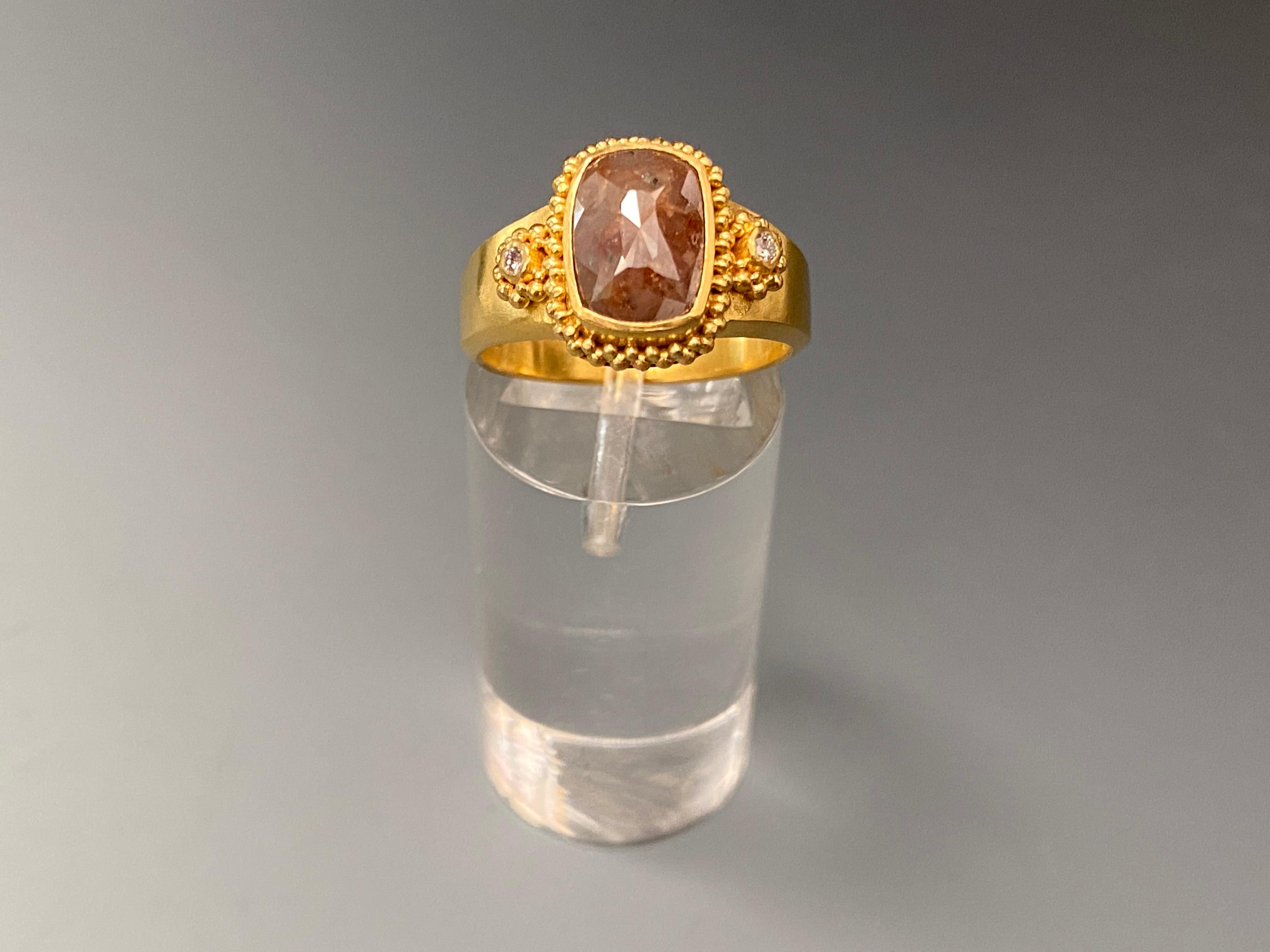 Steven Battelle Raw Diamond Ring 22k Gold For Sale at 1stDibs | raw ...