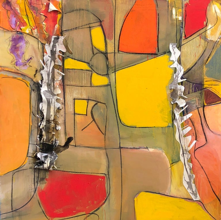 Steven H. Rehfeld - Untitled, Colourful mixed media art On Canvas ...