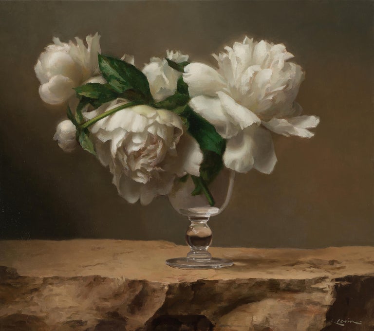 Steven J. Levin - White Peonies and Stone For Sale at 1stDibs