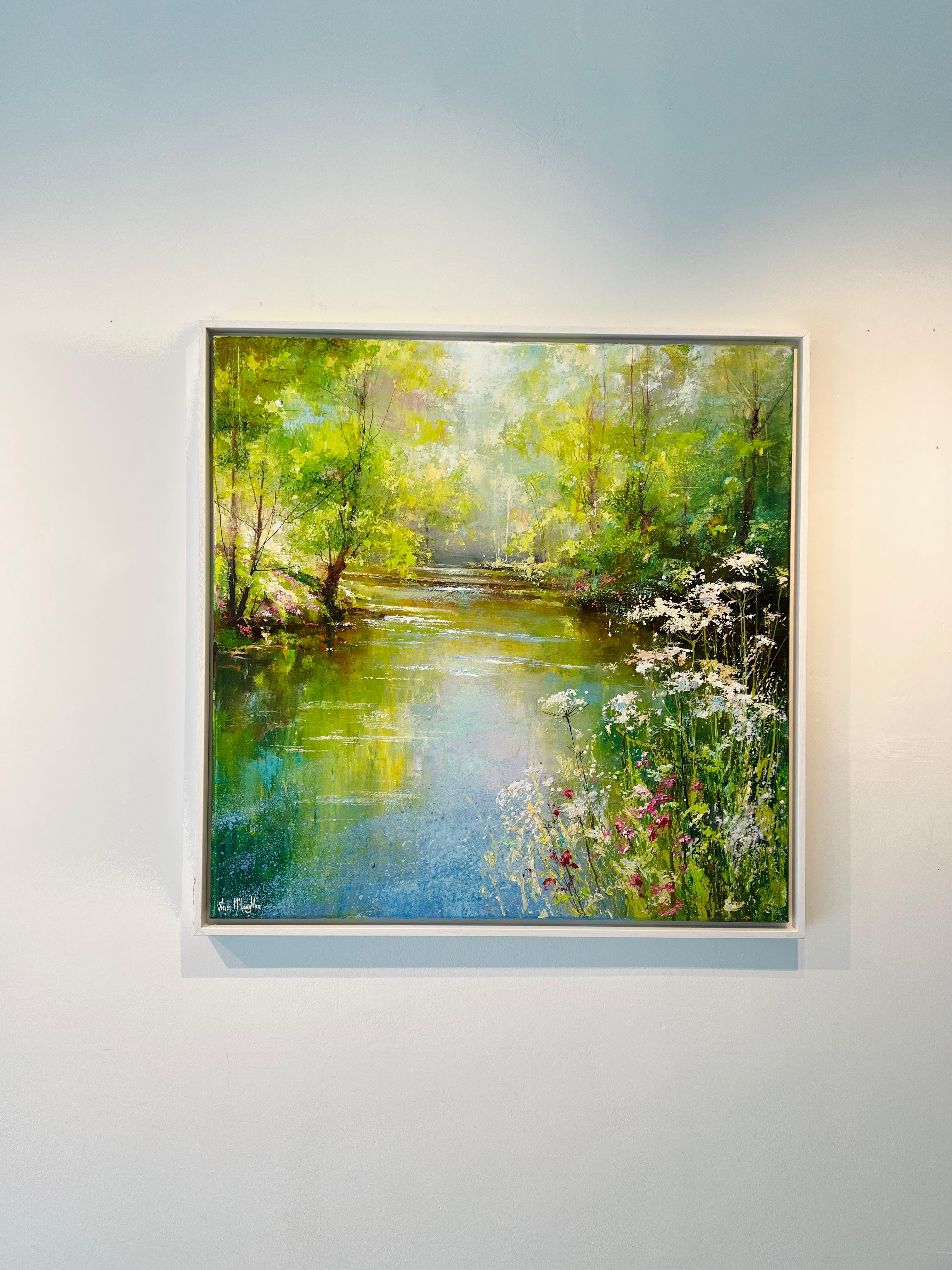 Steven Mcloughlin - Spring Blossom by the river -original forest ...