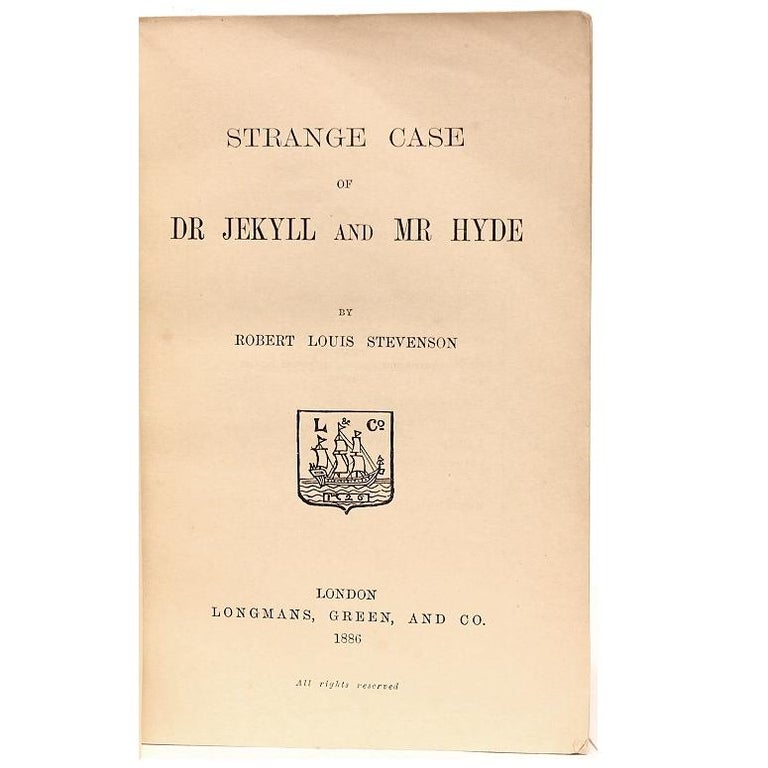Stevenson - Strange Case of Dr. Jekyll and Mr. Hyde - 1886 - First Ed ...