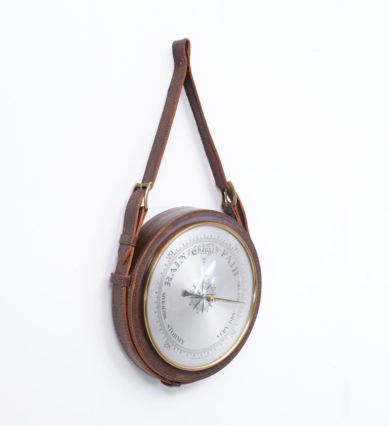 Stich Leather Hanging Barometer Westen, Germany, 1960s For Sale at 1stDibs