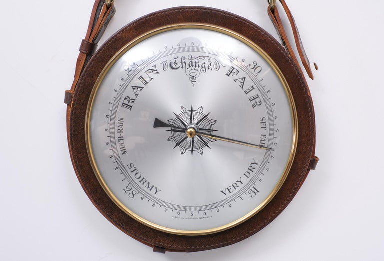 Stich Leather Hanging Barometer Westen, Germany, 1960s For Sale at 1stDibs