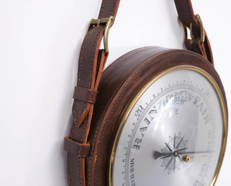 Stich Leather Hanging Barometer Westen, Germany, 1960s For Sale at 1stDibs