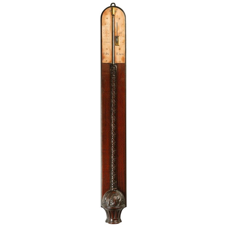 English Antique George II Mahogany Stick Barometer by Polti of Exeter ...