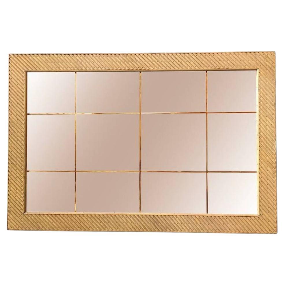 Two-Strand Rectangle Rattan Mirror with Stick Rattan Border For Sale at ...