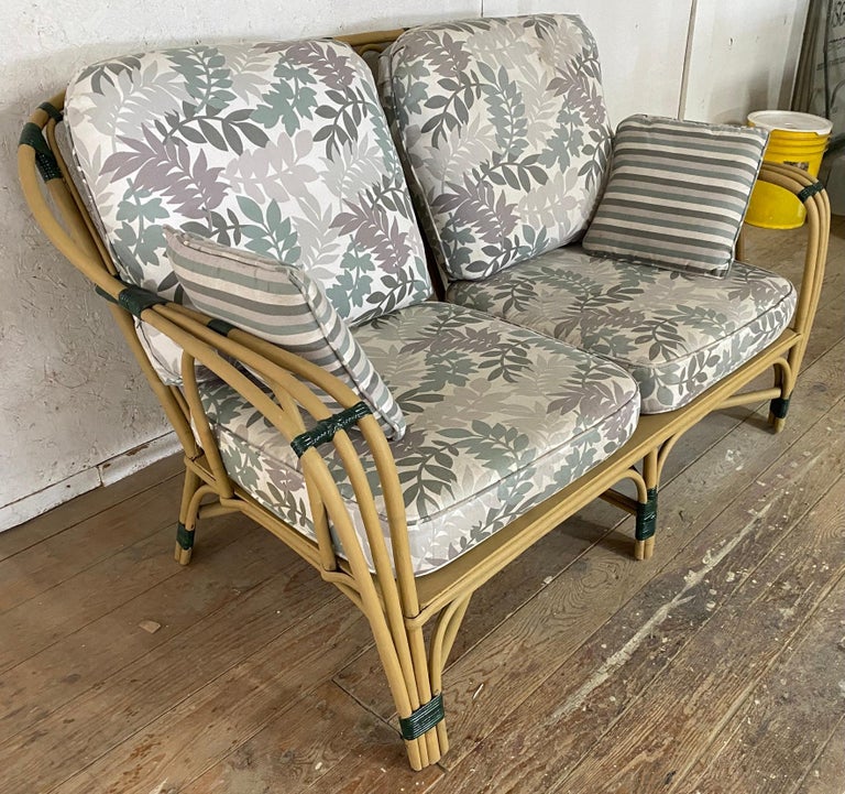 Stick Wicker Porch or Patio Seating Ensemble For Sale at 1stDibs