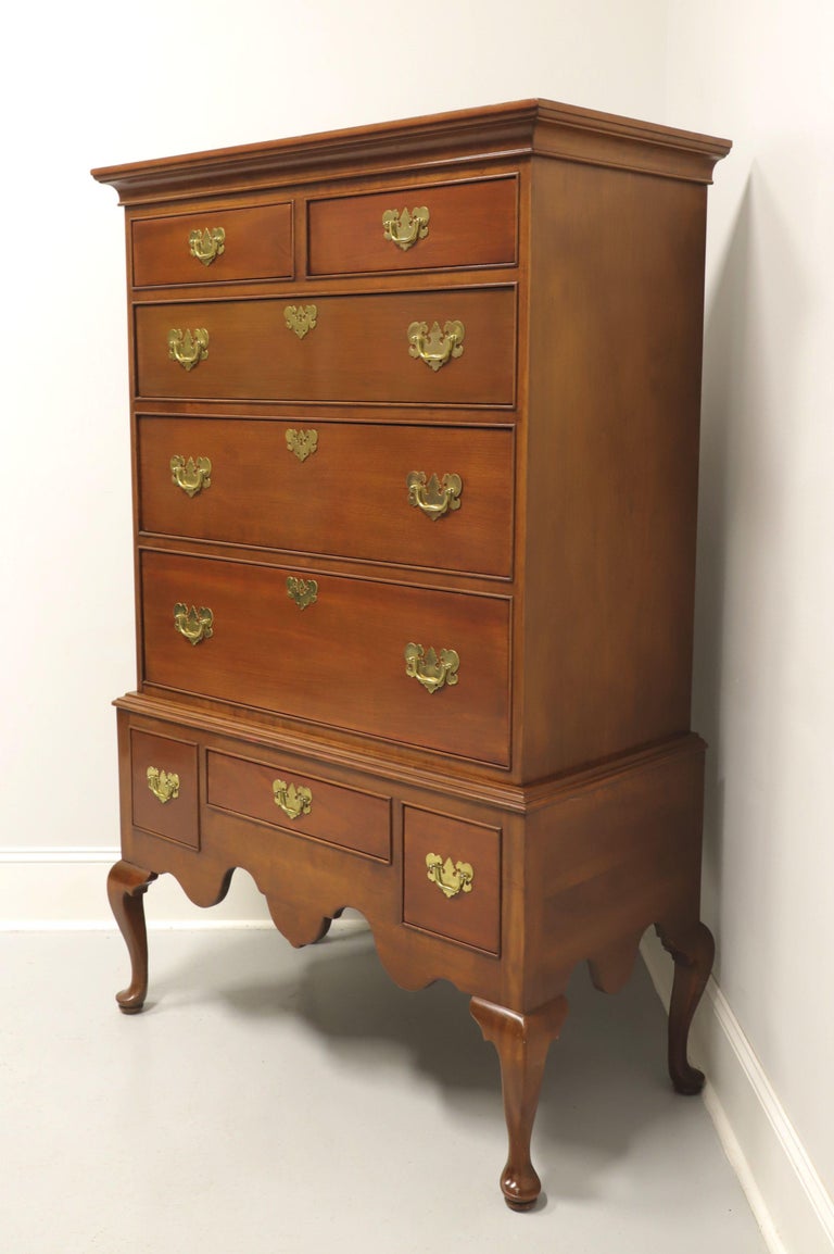 STICKLEY Cherry Queen Anne Style Highboy Chest at 1stDibs