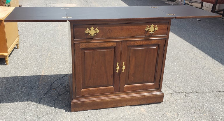 Stickley Chippendale Cherry Expandable Buffet Server on Wheels For Sale ...