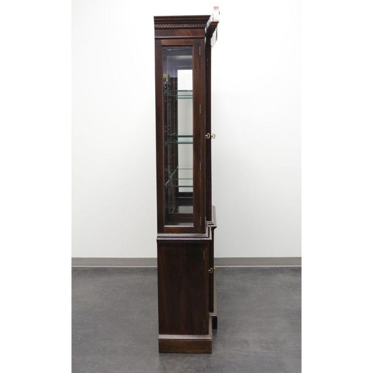 STICKLEY Chippendale Mahogany Breakfront China Display Cabinet at 1stDibs