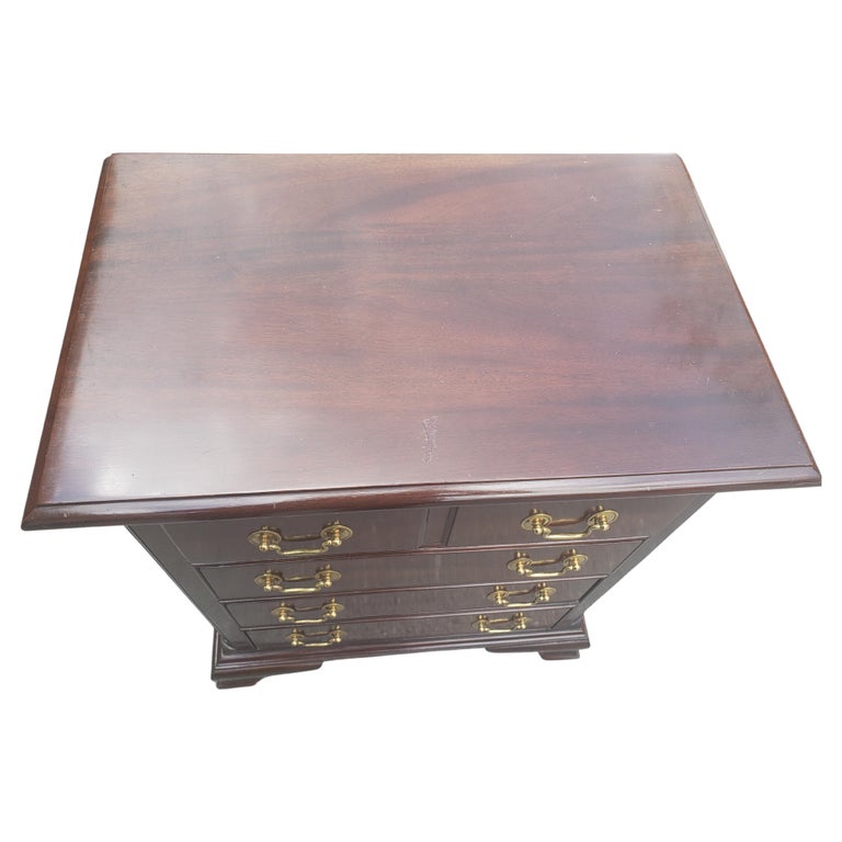 Stickley Chippendale Solid Cherry 4 Drawer Bedside Chest, circa 1980s ...