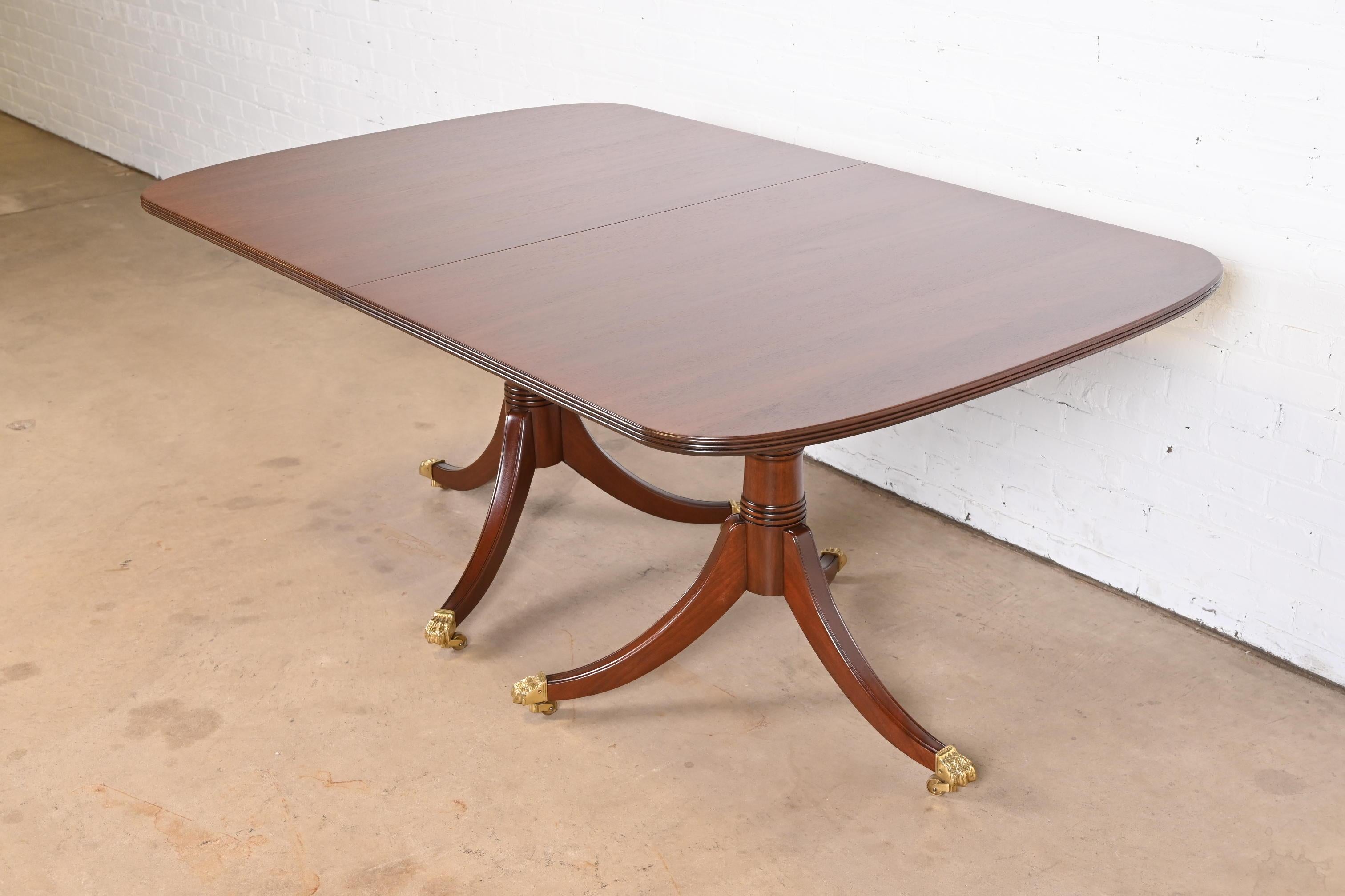 Stickley Georgian Mahogany Double Pedestal Dining Table, Newly ...