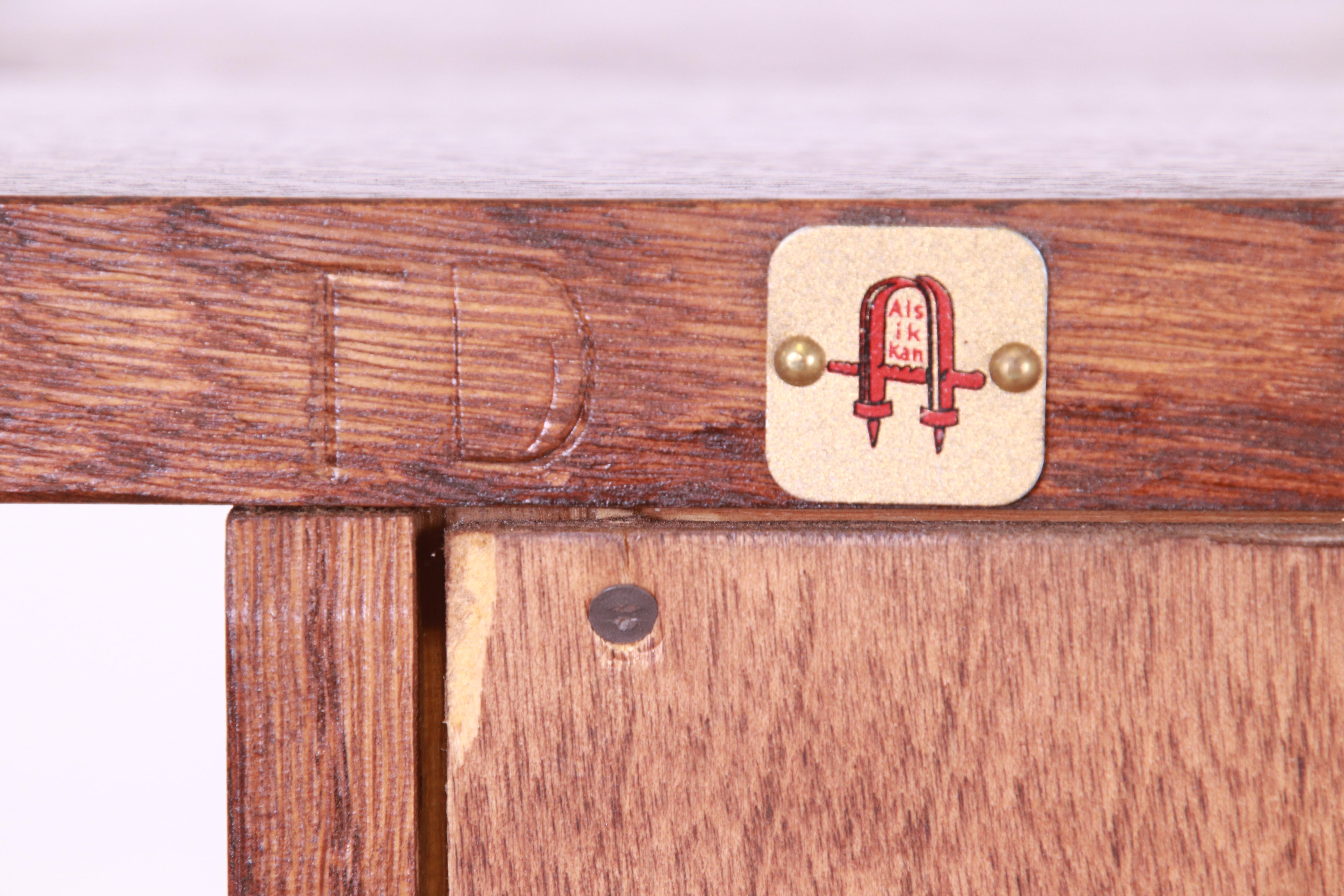 Stickley Harvey Ellis Collection Arts and Crafts Inlaid Oak Glass Front ...