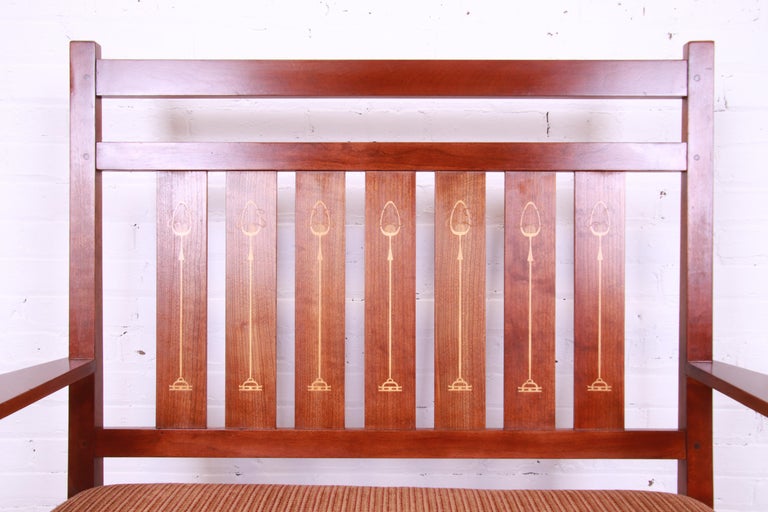 Stickley Harvey Ellis Collection Inlaid Cherry Wood Bench or Settee at ...