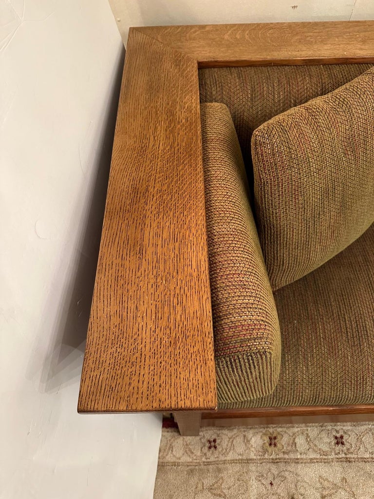 Stickley Large Mission Style Oak and Upholstered Sofa For Sale at 1stDibs