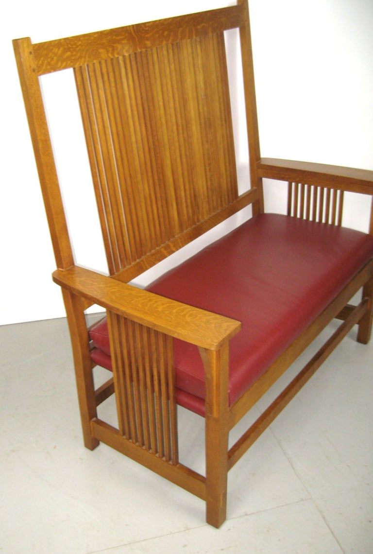 Stickley Mission Oak Arts and Crafts Settee Bench at 1stDibs