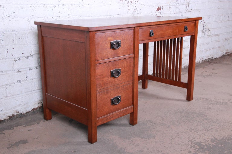 Stickley Mission Oak Desk, 1990s at 1stDibs | stickley desk, 1990s desk ...