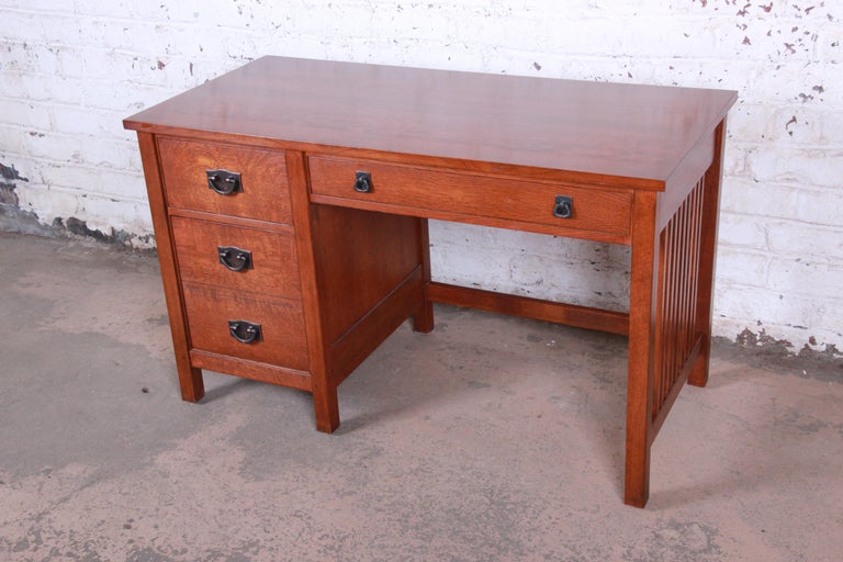 Stickley Mission Oak Desk, 1990s at 1stDibs | stickley desk, 1990s desk ...