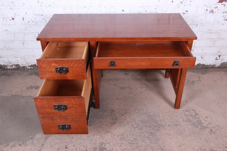 Stickley Mission Oak Desk, 1990s at 1stDibs | stickley desk, 1990s desk ...