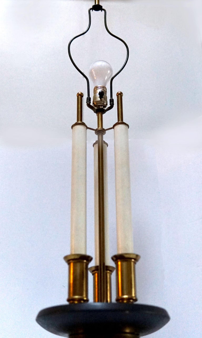 Stiffel Parzinger Three Candle Mid Century Brass Wood Lamp with Custom ...