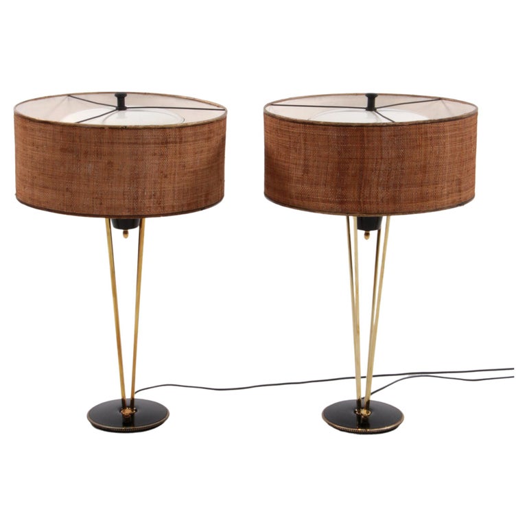 Stiffel Ensemble de lampes de table Rare avec abat-jour original, 1950 ...