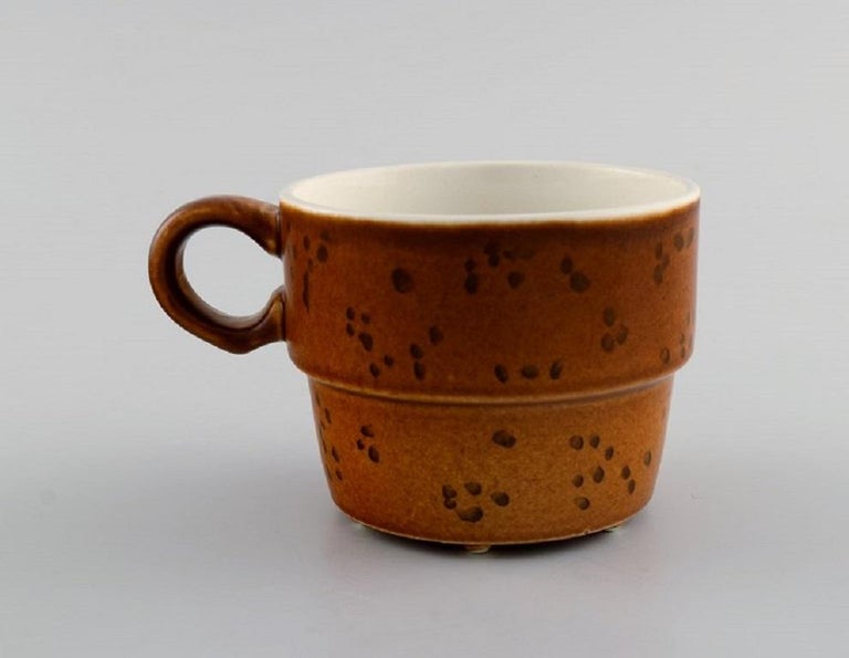 Stig Lindberg for Gustavsberg, Eight Coq Coffee Cups in Glazed ...