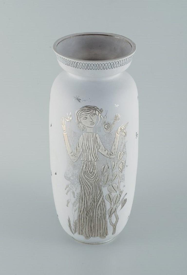 Stig Lindberg for Gustavsberg, Sweden, Large "Grazia" Ceramic Vase, Mid ...